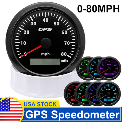 85mm GPS Speedometer 0-80MPH Gauge For Car Truck Motorcycle Marine Boat ...
