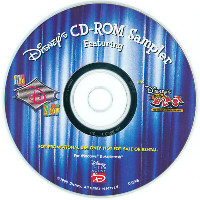 Disney's CD-Rom Sampler (Windows/Mac, 1998), D Show, Disney's Daily ...