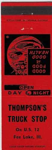 Thompson's Truck Stop Fox Lake ILL Match Book Empty Matchcover | eBay