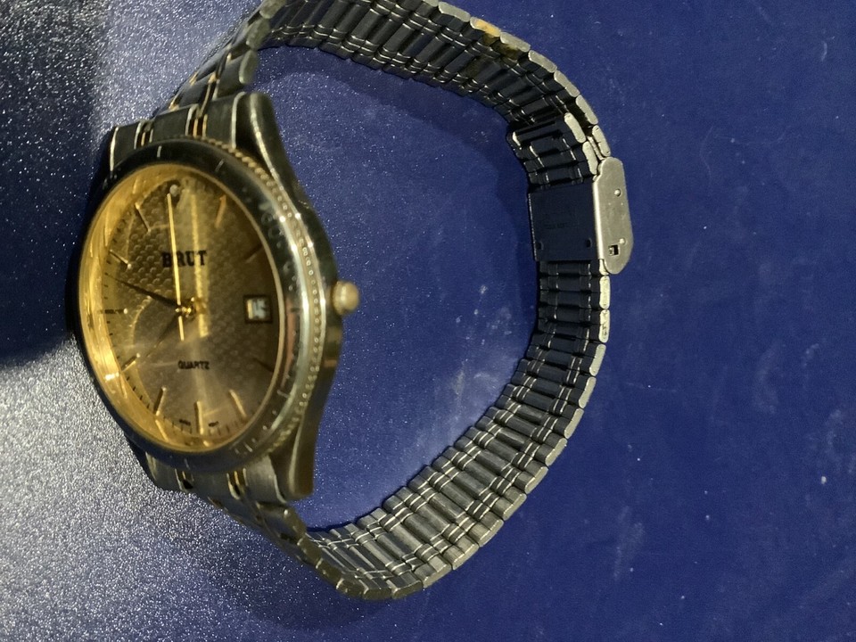 Brut vintage Mens quartz watch gold toneface.Japan movement PC32A. | eBay