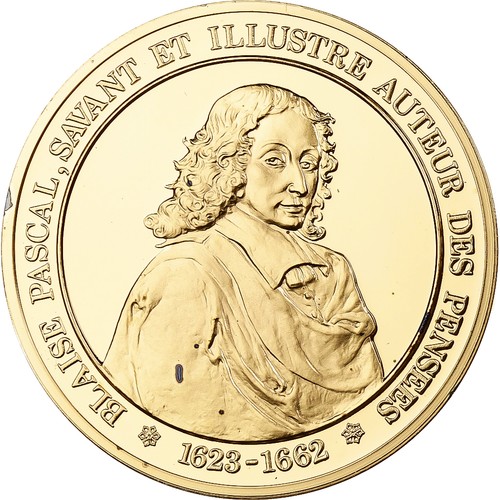 [#1289587] France, Medal, Blaise Pascal, Franklin Mint, Vermeil, Proof ...