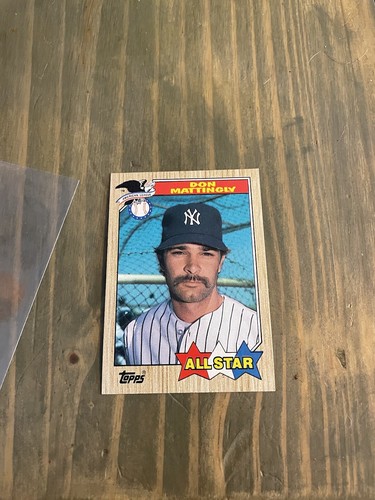 1987 topps All Star Don Mattingly Error Double Moustache #606 | eBay