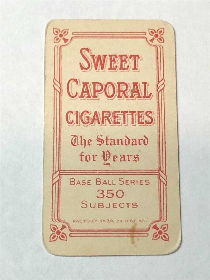 1909-11 T-206 SWEET CAPORAL CIGARETTES BASEBALL CARD CAMPBELL LOT #H98 ...