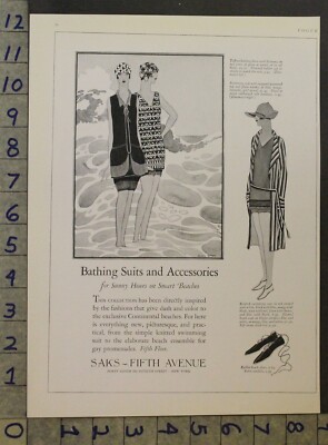 1931 SWXY GAL FLAPPER FASHION SAKS-FIFTH AVENUE SWIMWEAR BIKINI BEACH ...