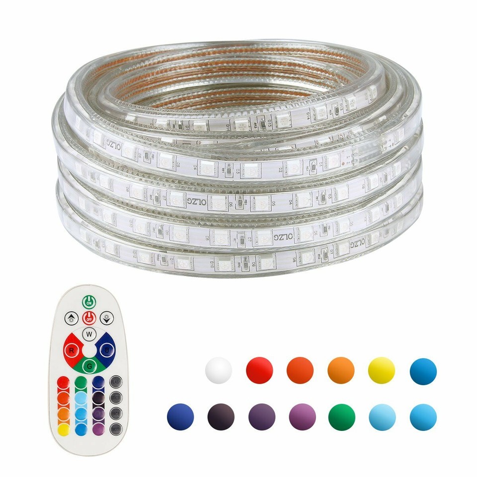 LED Strip Rope Light Waterproof Multi Color Changing Lights Flexible ...