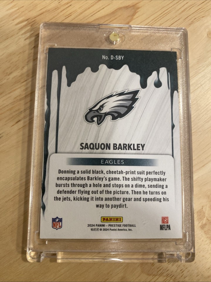 2024 Panini Prestige Football Saquon Barkley Drip SP Insert #D-SBY Case ...