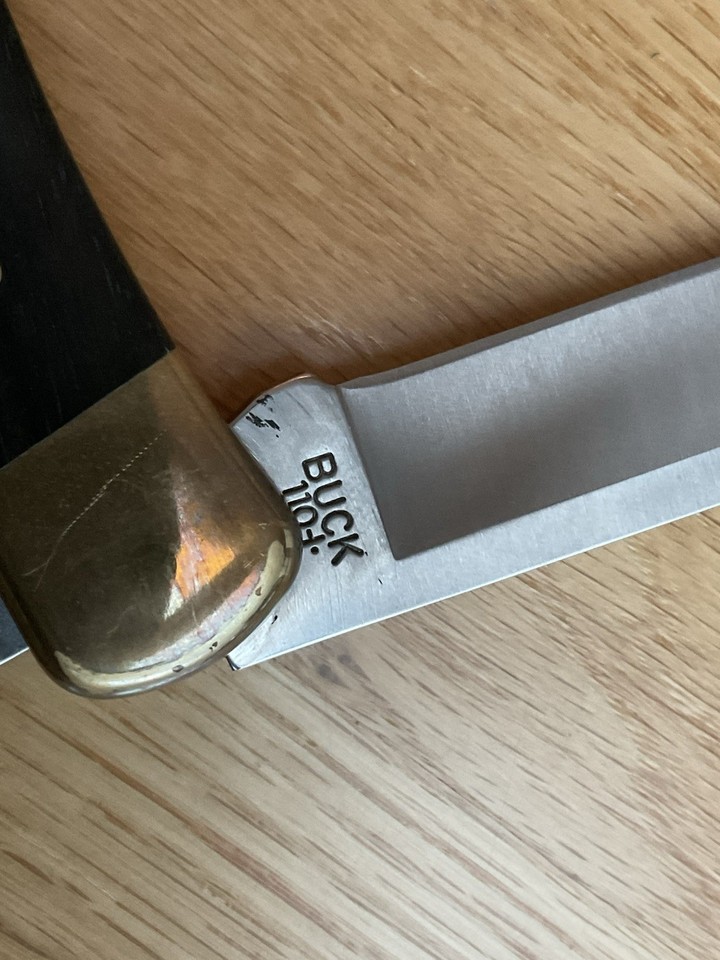 Vintage 80's Buck USA 110-1 Classic Large Single Blade Knife Lockback ...