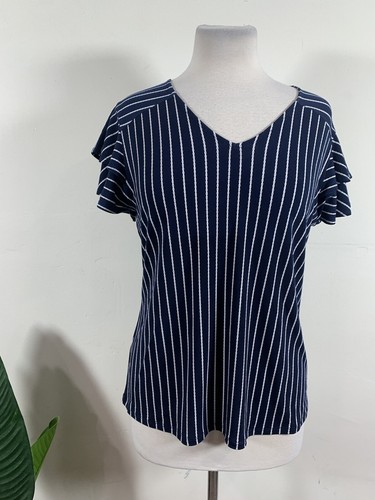 Adrianna Papell WOMENS V Neck Striped Top, Size M | eBay