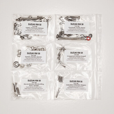 SUZUKI RM 50 1978-1982 Kit vis CRUCIFORME inox moteur complet RM50 | eBay
