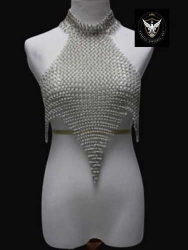 Girls metal aluminium wire ring chainmail bra top, christmas gift | eBay