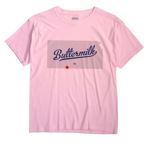 Buttermilk Kansas KS T-Shirt MAP | eBay