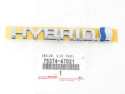 Genuine OEM Toyota 75374-47031 "HYBRID" Passenger Fender Emblem 2009 ...