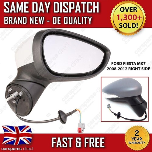 FORD FIESTA MK7 2008-2012 RIGHT DRIVER SIDE ELECTRIC PRIMED DOOR WING ...