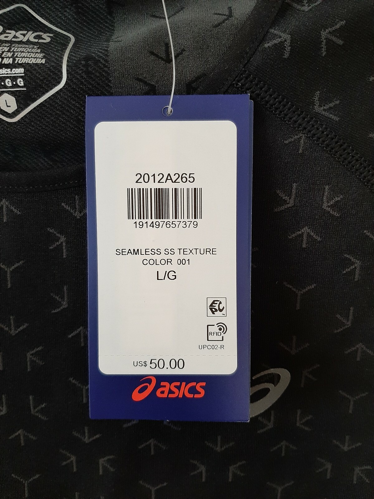 Women's Asics D1 Seamless Short Sleeve Texture Shirt Black Large NWT ...