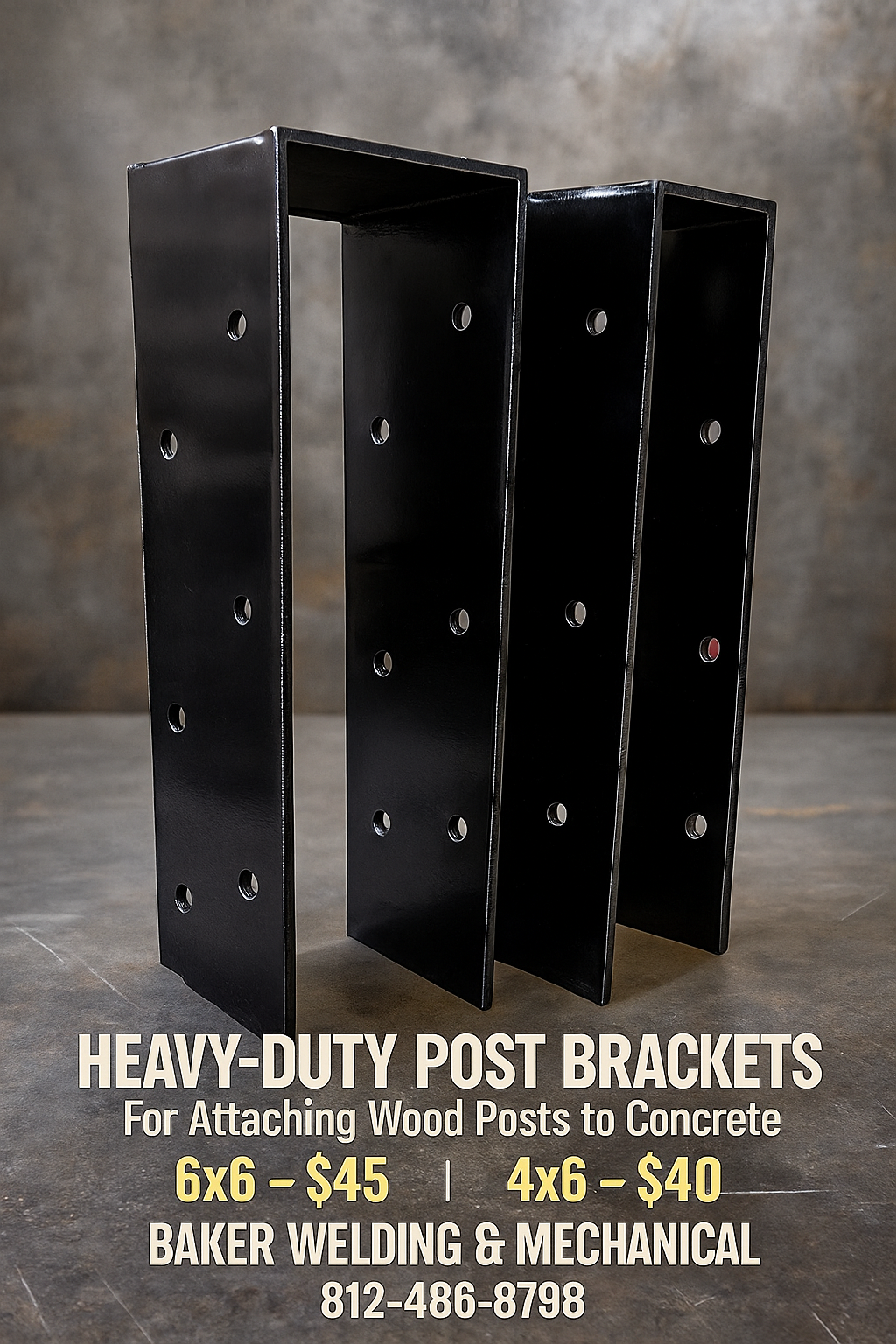 Heavy Duty Steel Post Brackets for Wood Posts | 6x6 & 4x6 Concrete ...