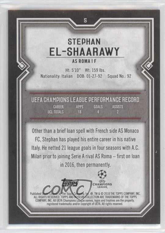 2017-18 Topps Museum Collection UCL Stephan el-Shaarawy #5 0ny1 | eBay UK