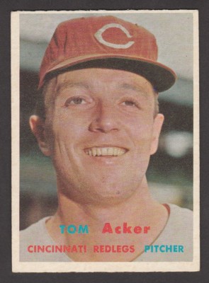 1957 TOPPS BASEBALL # 219 TOM ACKER RC INV J2575 | eBay