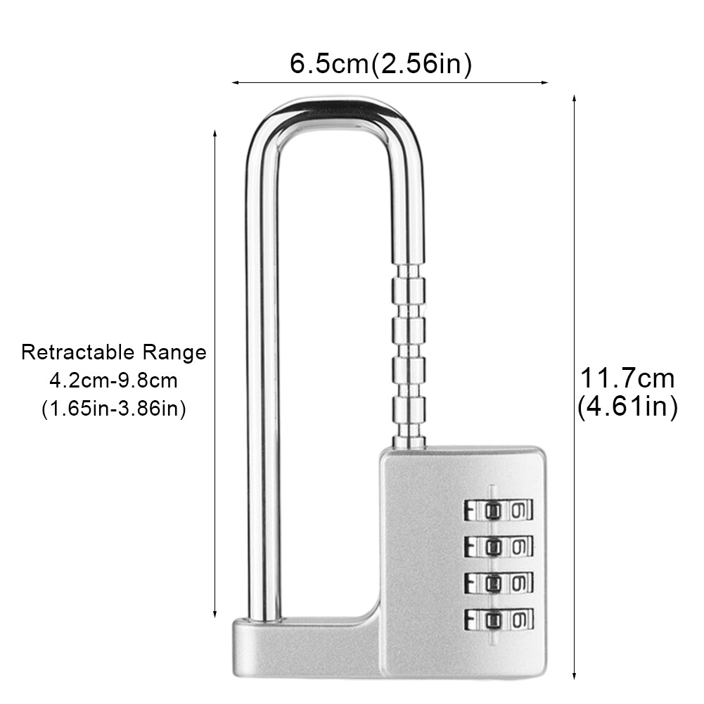 Long Shackle For Outdoor Wide Body Combination Lock Gym Practical Multi ...