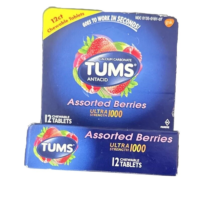 TUMS — 12 Ultra Strength Chewable Antacid Tablets Heartburn Relief ...