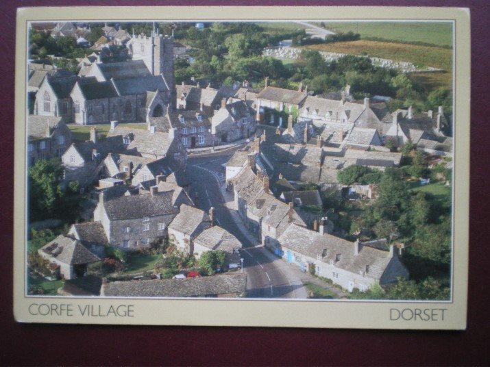 POSTCARD DORSET CORFE VILLAGE FROM EAST HILL | eBay UK