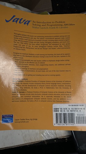 Java : Introduction to Problem Solving and Programming by Frank M ...