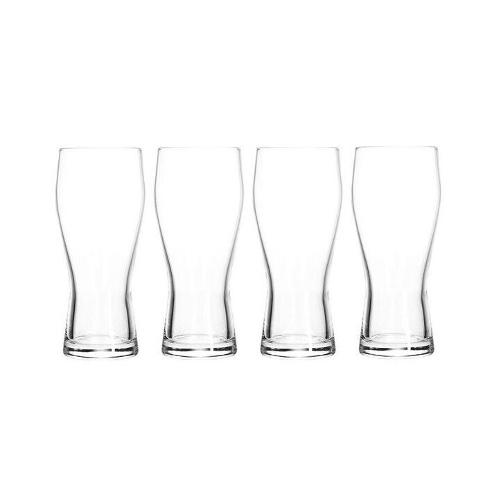 Set of 4 Beer Lager Glasses Pilsner Drinking Pub Bar Tumbler Glass ...