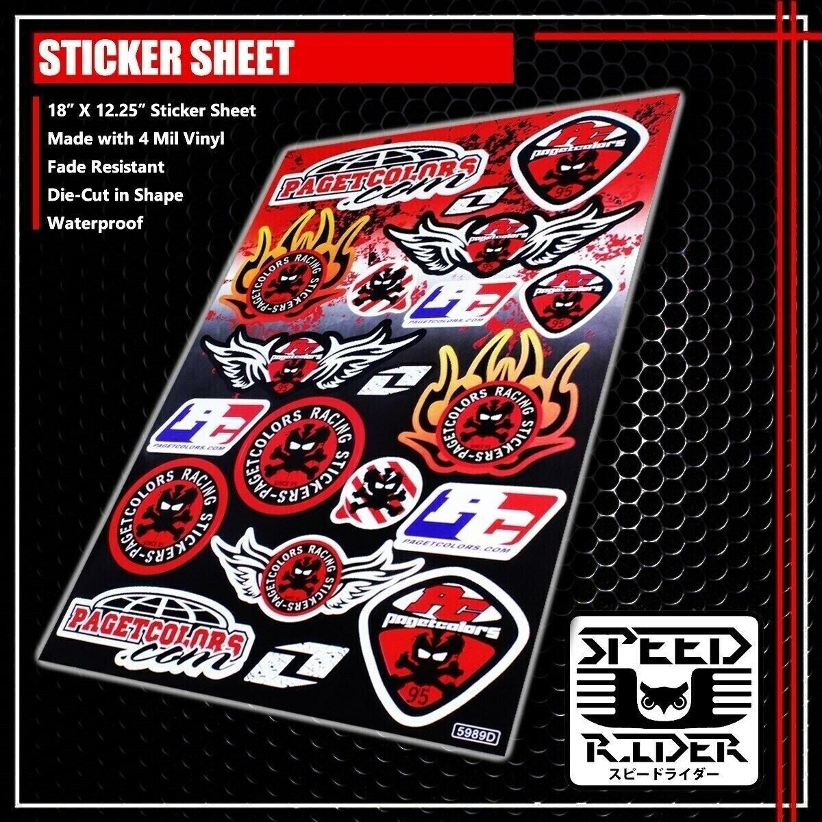 RACING SPONSOR STICKER DECAL MOTORCYCLE DIRK BIKE ATV HELMET FIRE WINGS ...