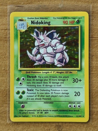 Pokémon TCG Nidoking Base Set 2 11/130 Unlimited Holo Rare | eBay