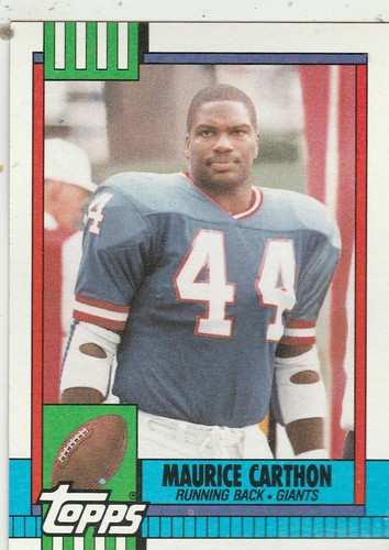 FREE SHIPP0ING-MINT-1990 Topps #63 Maurice Carthon New York Giants ...