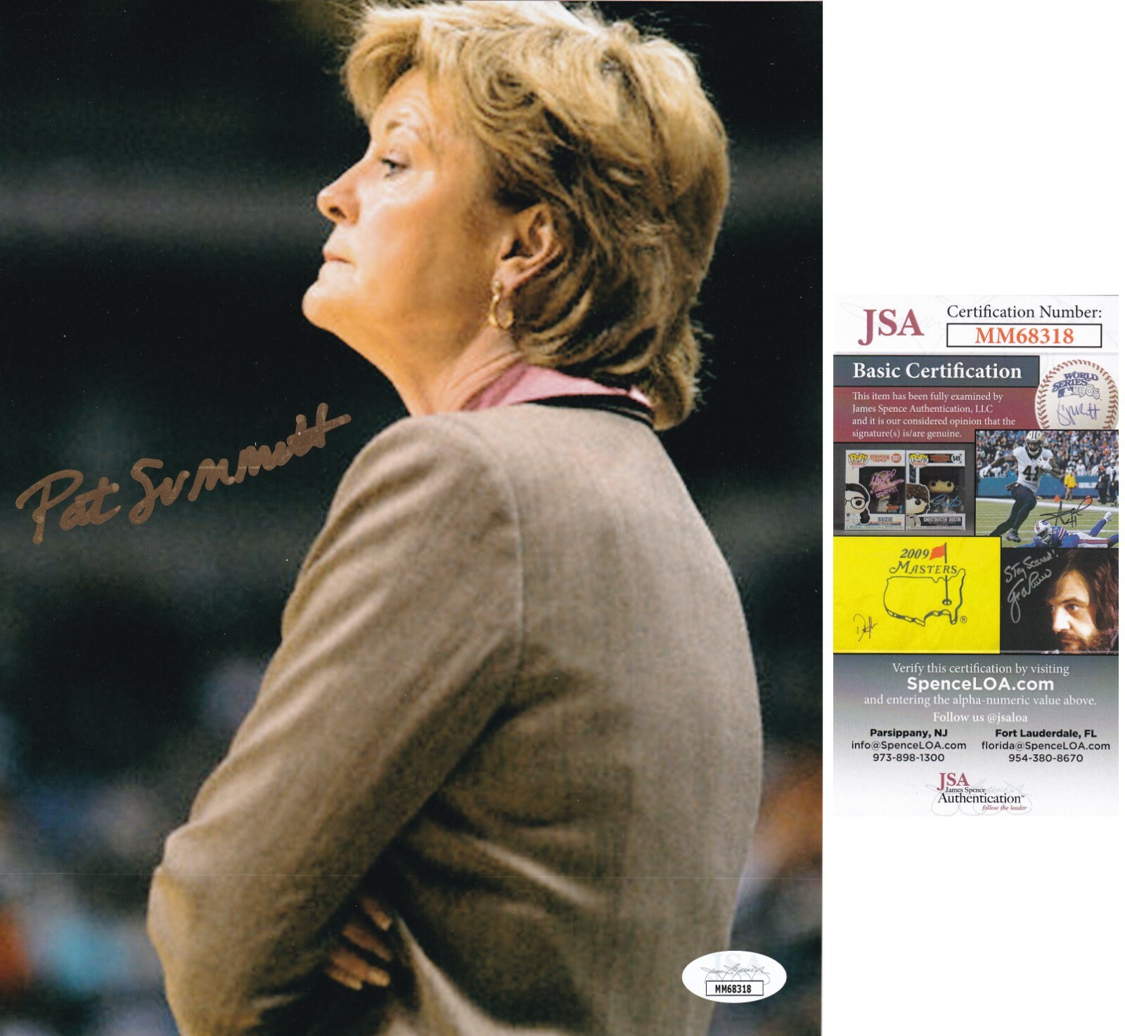 Pat Summitt 1,098wins JSA COA SIGNED 8x10 PHOTO Tennessee LadyVols HOF ...