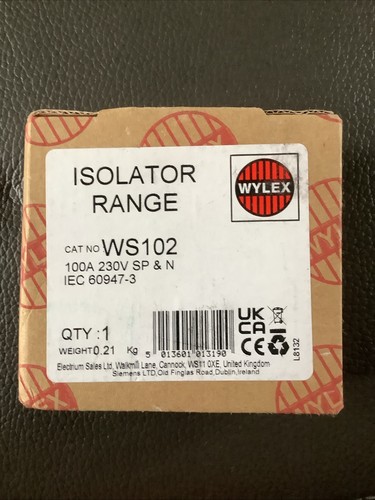 Wylex WS102 , 100amp Sp+n Mains Switch / Isolator , New | eBay UK