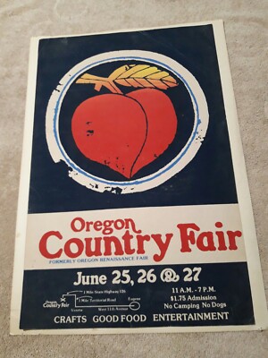Original Archival Vintage 1976 Oregon Country Fair Poster 12 1/2 by 19 ...