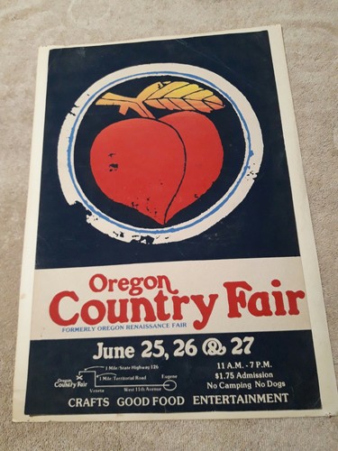 Original Archival Vintage 1976 Oregon Country Fair Poster 12 1/2 by 19 ...
