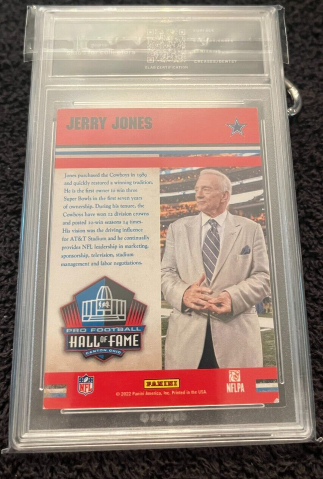 JERRY JONES AUTOGRAPHED 2022 PANINI HALL OF FAME CARD DEGREE AUTHENTIC ...