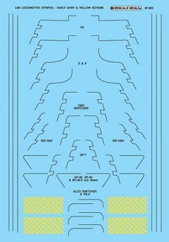 Microscale HO Scale Decals: Louisville & Nashville Diesel Loco Stripes ...