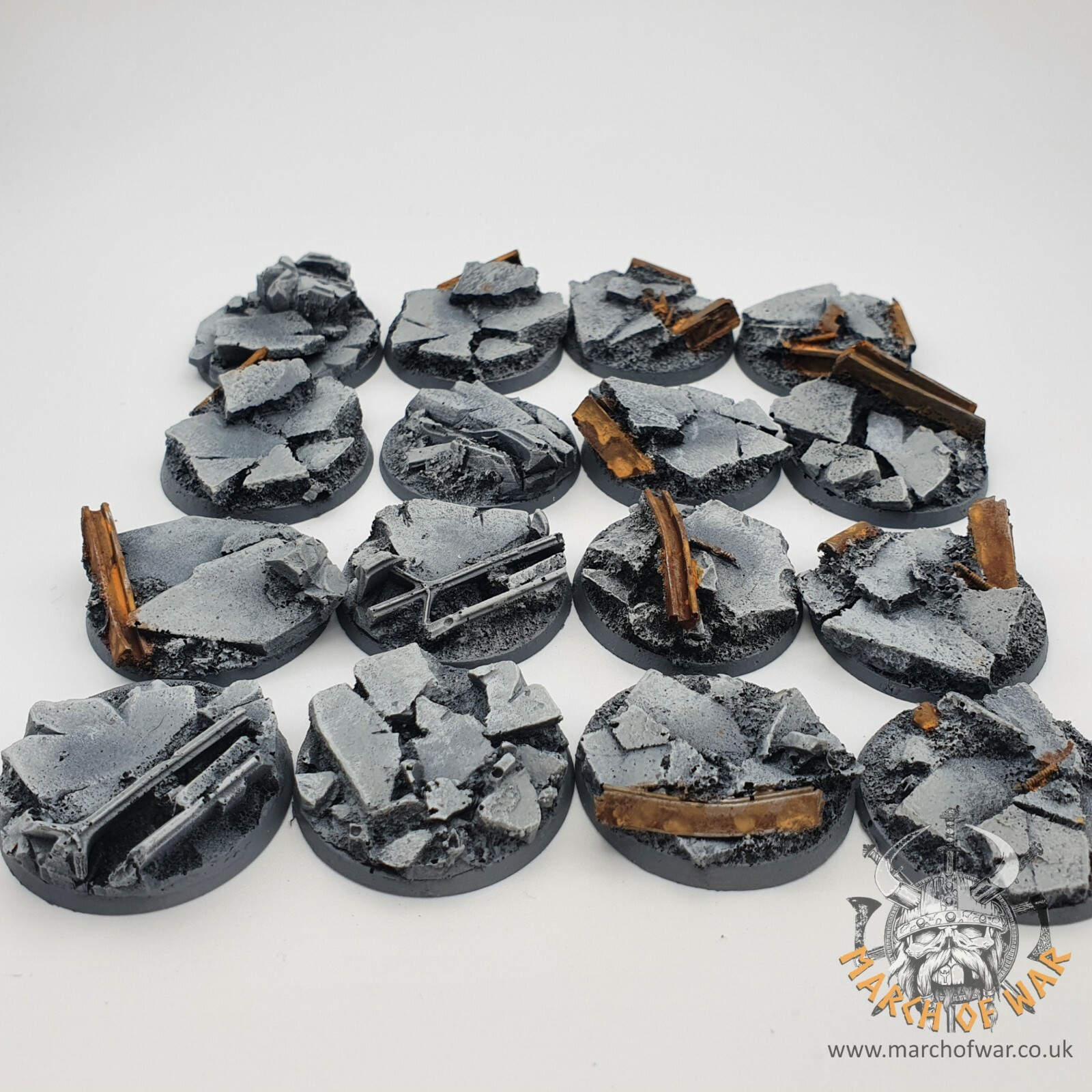 5 pack 40mm resin Urban Rubble bases, horus heresy space marines chaos ...