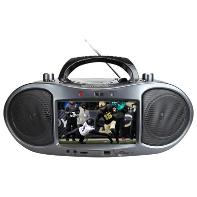Emerson 7” Bluetooth DVD Boombox with HD-INPUT AM/FM Radio and Stereo ...