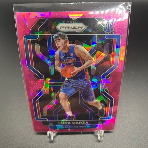 2021-22 Panini Prizm #303 Luka Garza Rookie Pink Cracked Ice Detroit ...