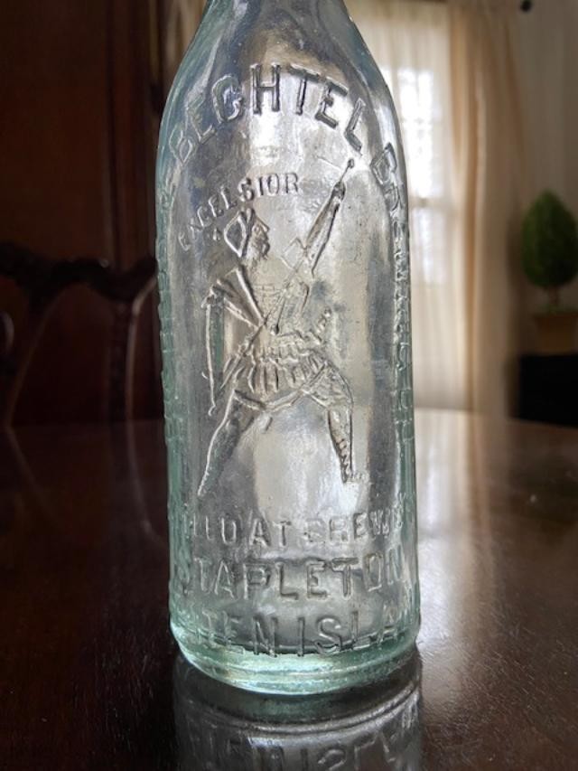 PRE-PRO GEORGE BECHTEL BREWING GLASS BLOB BEER BOTTLE STAPLETON STATEN ...