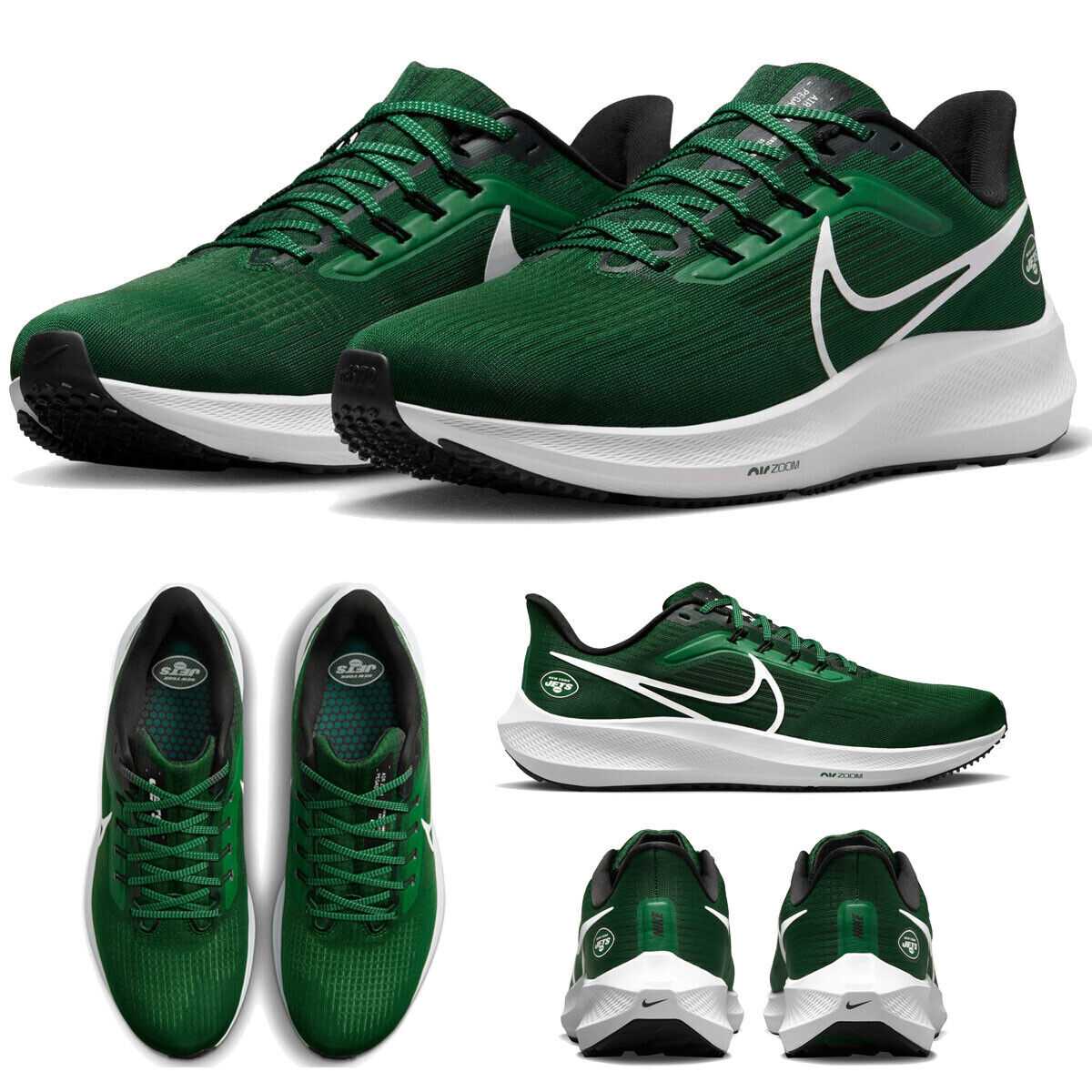 New York Jets Nike NFL Air Zoom Pegasus 39 Running Shoe Sneaker NEW | eBay