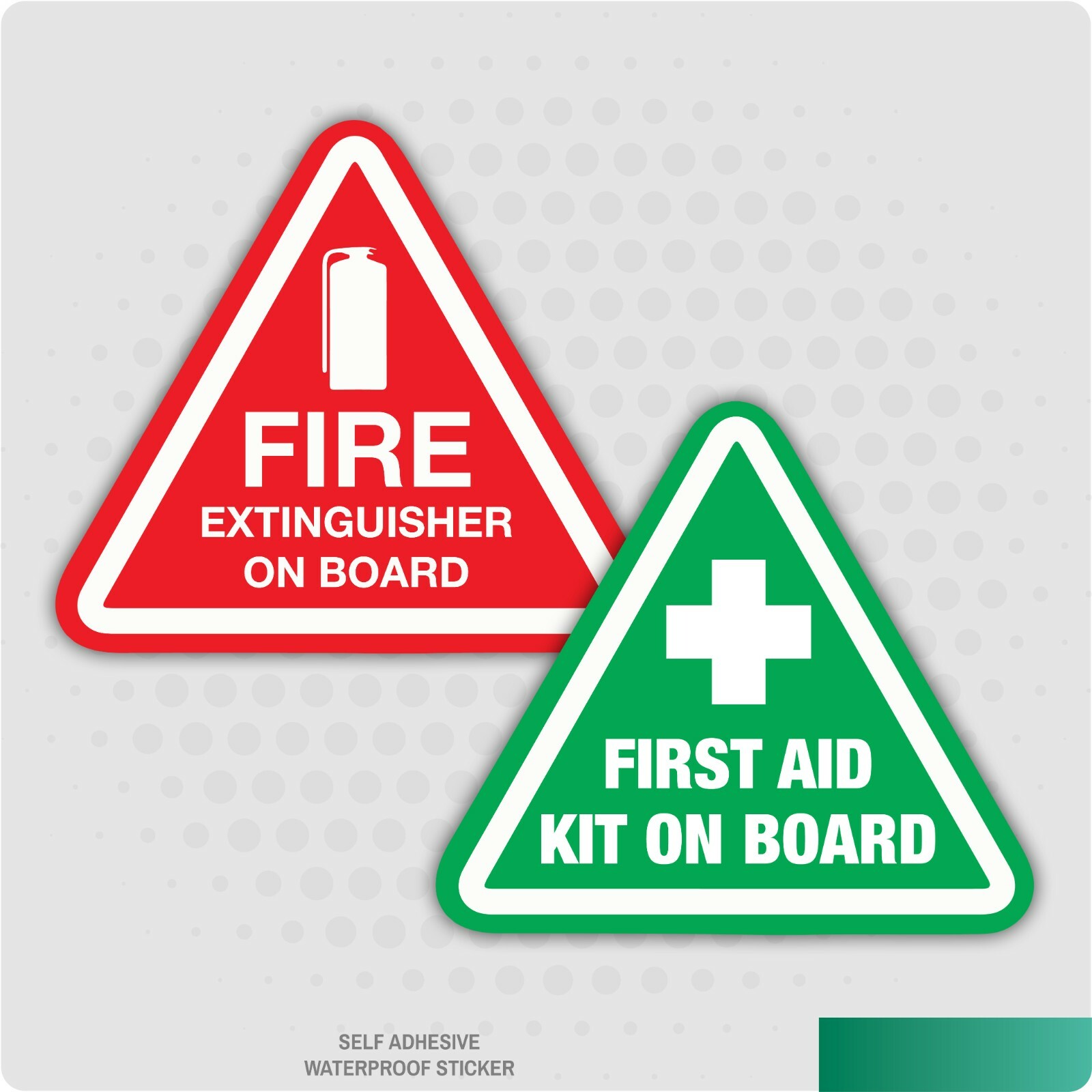 First Aid and Fire Extinguisher On Board Self Adhesive Stickers Safety ...