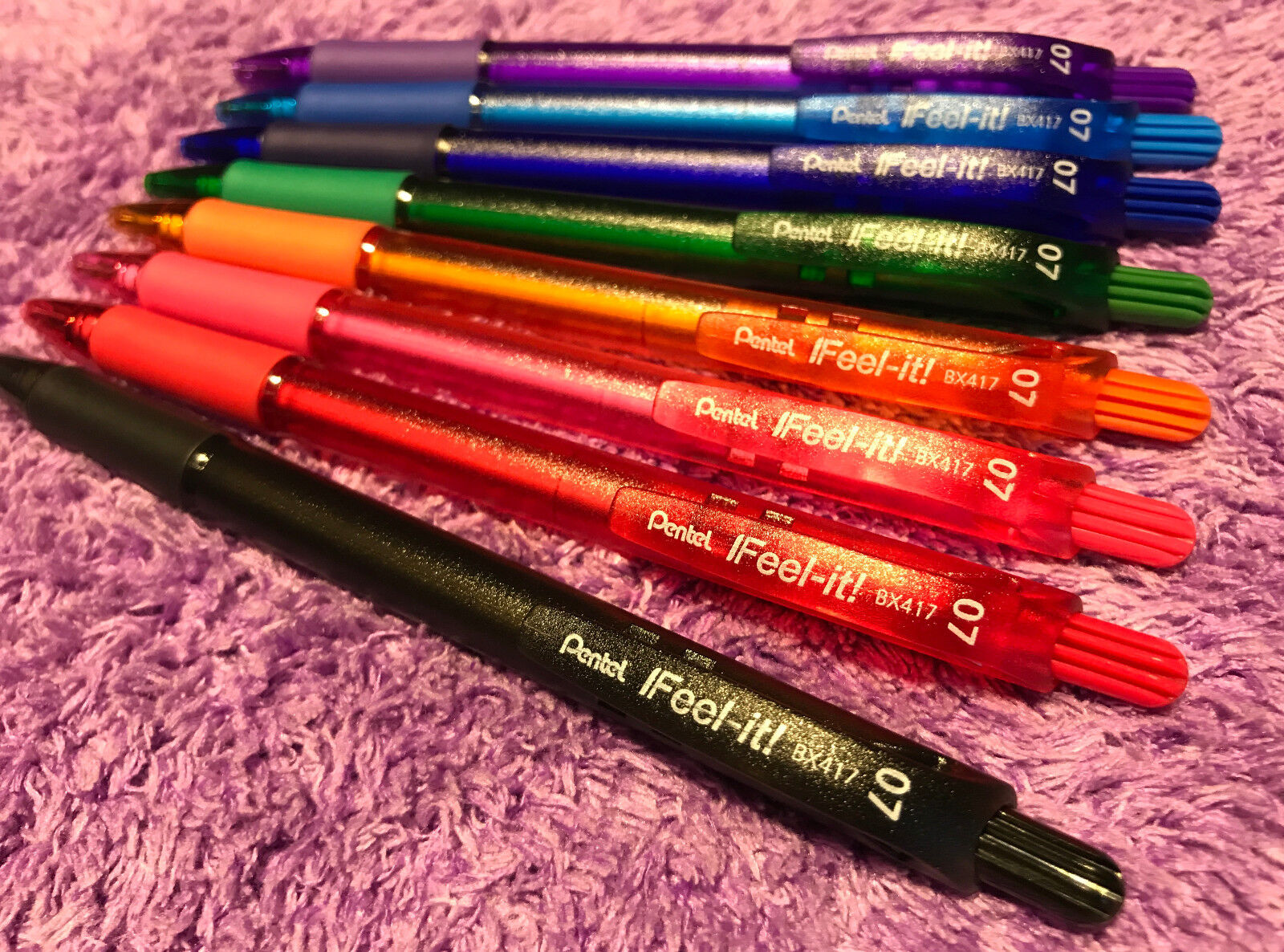 8x Pentel Ifeel-it Pen Bx417 0.7mm Needle Tip Ball Point Clicker Cheap ...