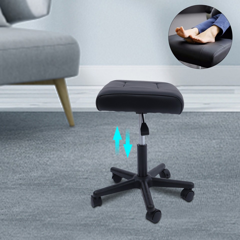 Office Foot Stool with Wheels, Height Adjustable Rolling Leg Rest ...