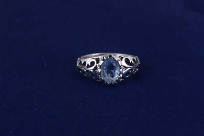 SETA STERLING SILVER BLUE CRYSTAL RING SIZE 6 925 FINE SIGNED 6398B | eBay