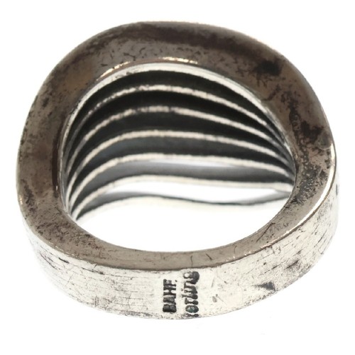 INDIAN JEWELRY Navajo Tribe James Bahe Buffy Silver Ring Used ...