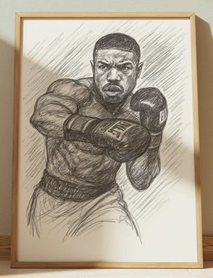 ADONIS DONNIE CREED DRAWING PRINT PORTRAIT SKETCH 8" x 10" MICHAEL B ...