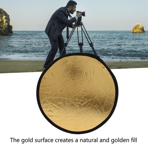 Disc Light Reflector 11.8in Round Gold Silver 2 in 1 Collapsible ...