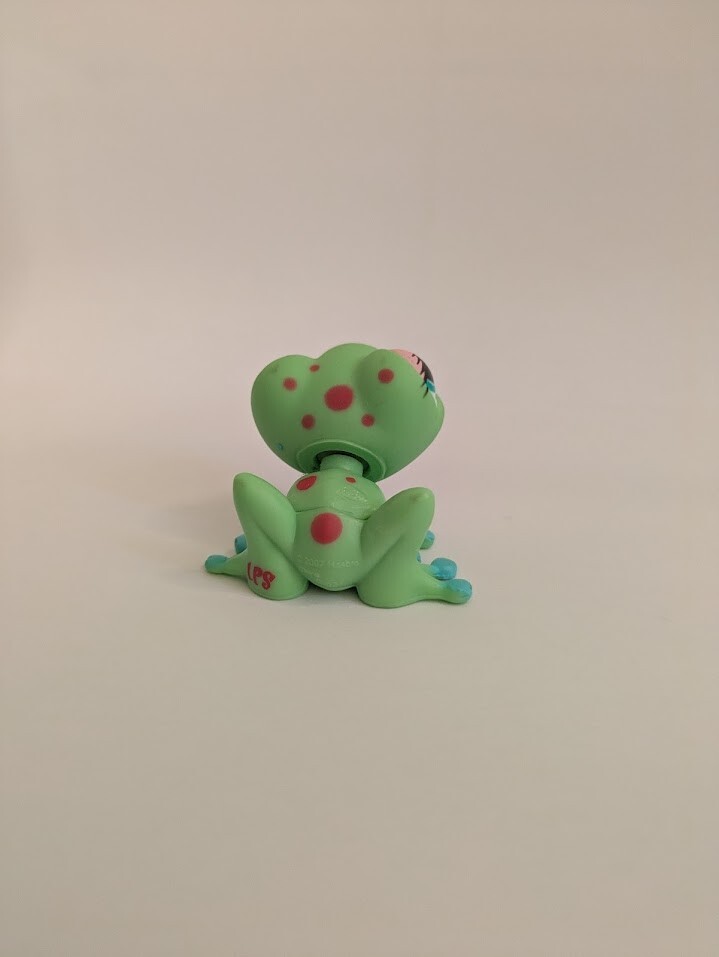 LITTLEST PET SHOP LPS #1214 Vintage Authentic Green Frog Hot Pink Spots ...