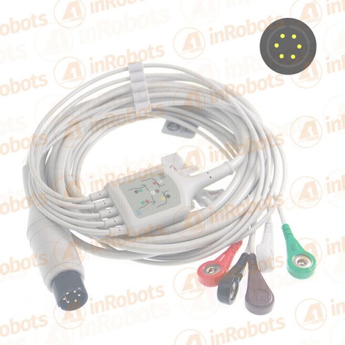 Monitor Parts 6-Pin Universal Applicable 5-Lead ECG Lead Cable for ...