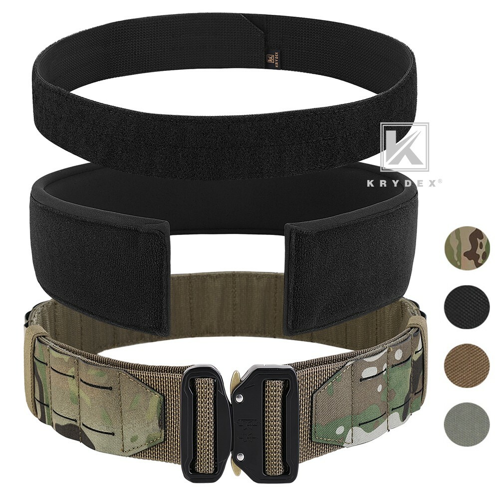 KRYDEX Tactical 2 in Battle Belt Laser Cut MOLLE Inner Belt Padded Anti ...